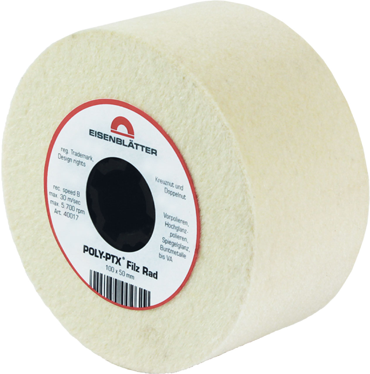 POLY-PTX Merino felt polishing wheel | Eisenblätter Webshop